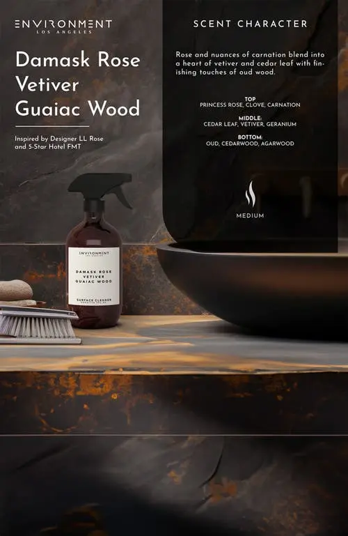 ENVIRONMENT Inspired 5-star Luxury Hotel Surface Cleaner - Damask Rose|vetiver|guaiacwood
